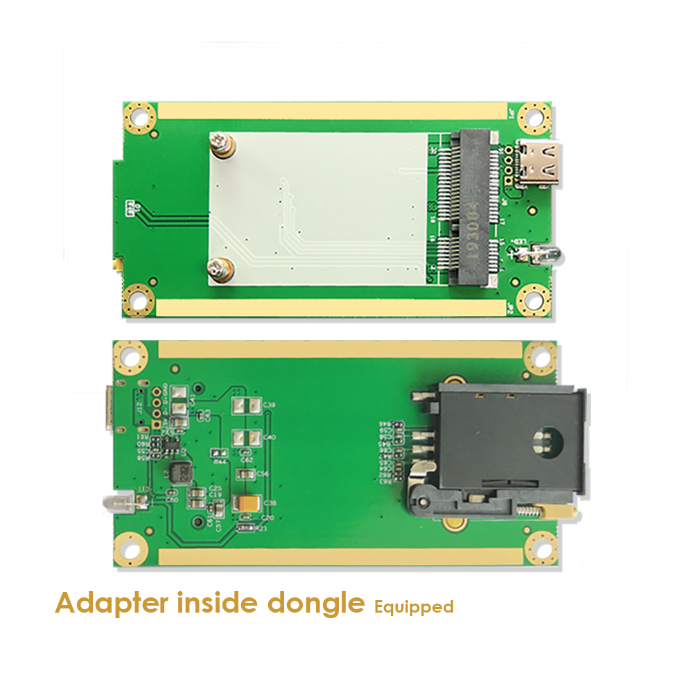 4G LTE Dongle with EC200A Mini PCIe | Type-C Adapter & SIM Slot for ...