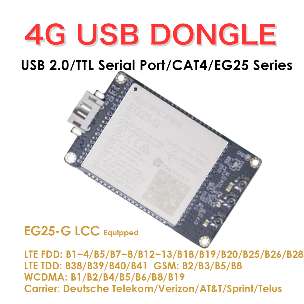 4G LTE USB Dongle with EG25-G | Global Bands, GPS, SIM Slot | EXVIST