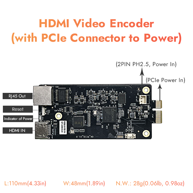 H.265 HDMI Encoder w/PCIe & SD Slot | Drone Streaming & ONVIF | EXVIST
