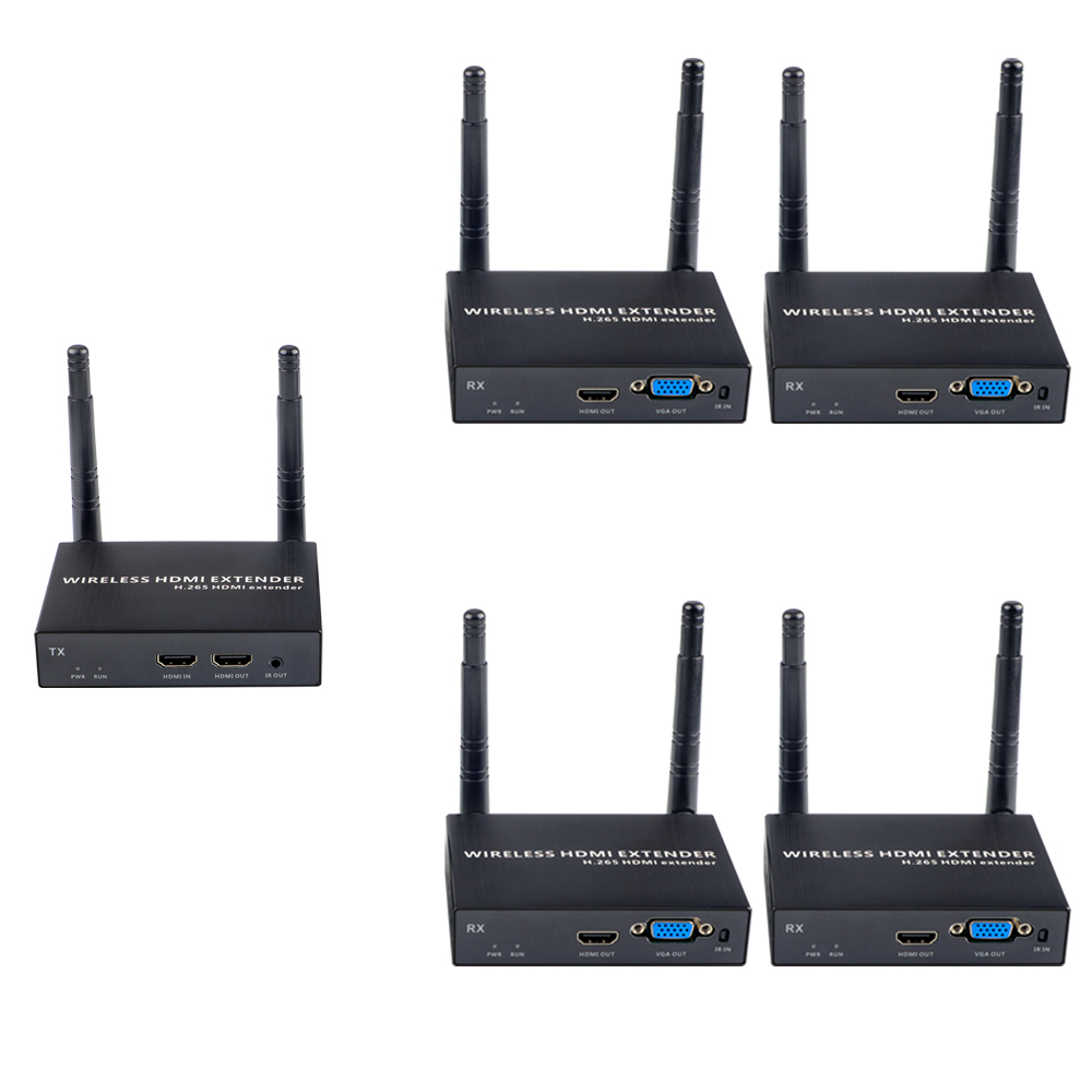 1080P Wireless HDMI & VGA Extender | 328ft Range, 1-to-4 Receivers | EXVIST