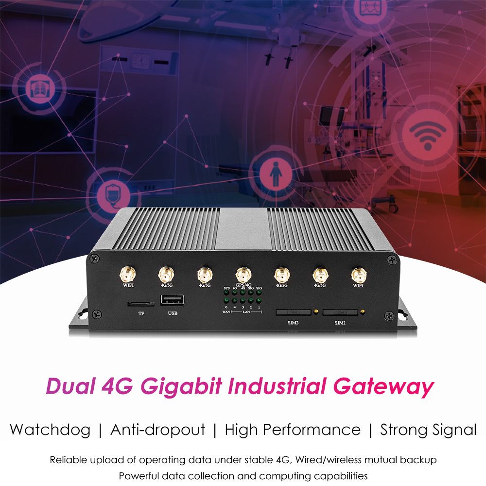 4G LTE Industrial Router with Dual SIM, Dual-Band WiFi, Gigabit Ports