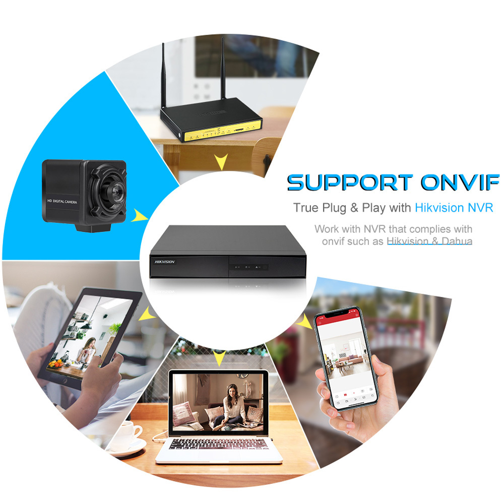 3MP PoE Mini Cube Live Streaming IP Camera with 3.5mm Line-in Audio