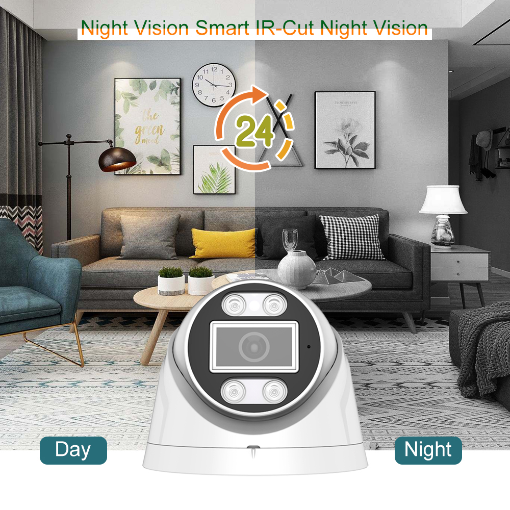 5MP WiFi Dual Light Dome IP Camera with RTMP & Audio
