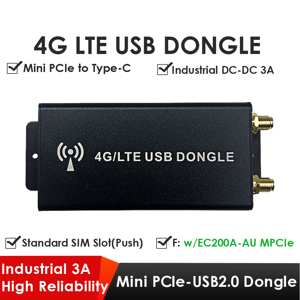 4G LTE Dongle with EC200A Mini PCIe | Type-C Adapter & SIM Slot for Industrial IoT | EXVIST
