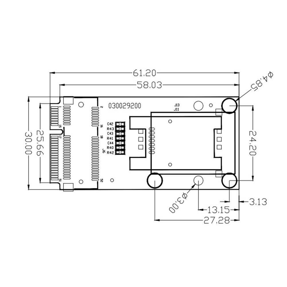 4g Lte Mini Pcie To Mini Pcie Adapter With Push Sim Slot